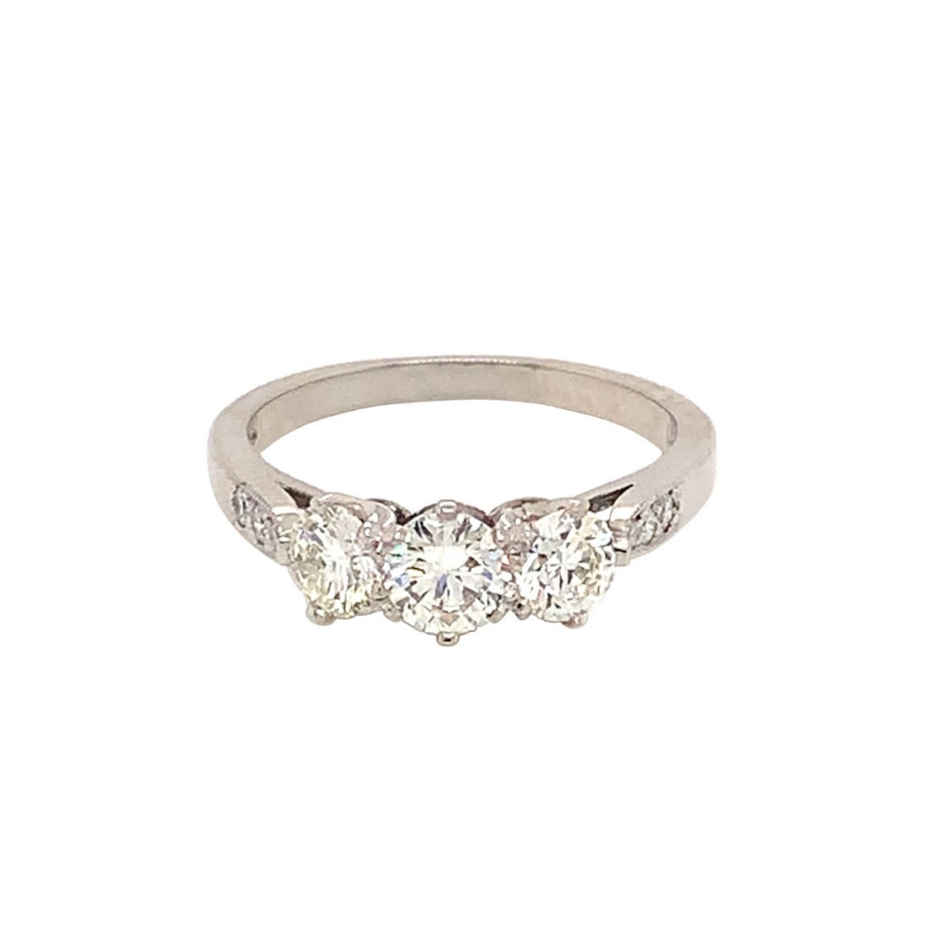 1.52ct Round Brilliant Cut Diamond Trilogy Ring | Cry For The Moon