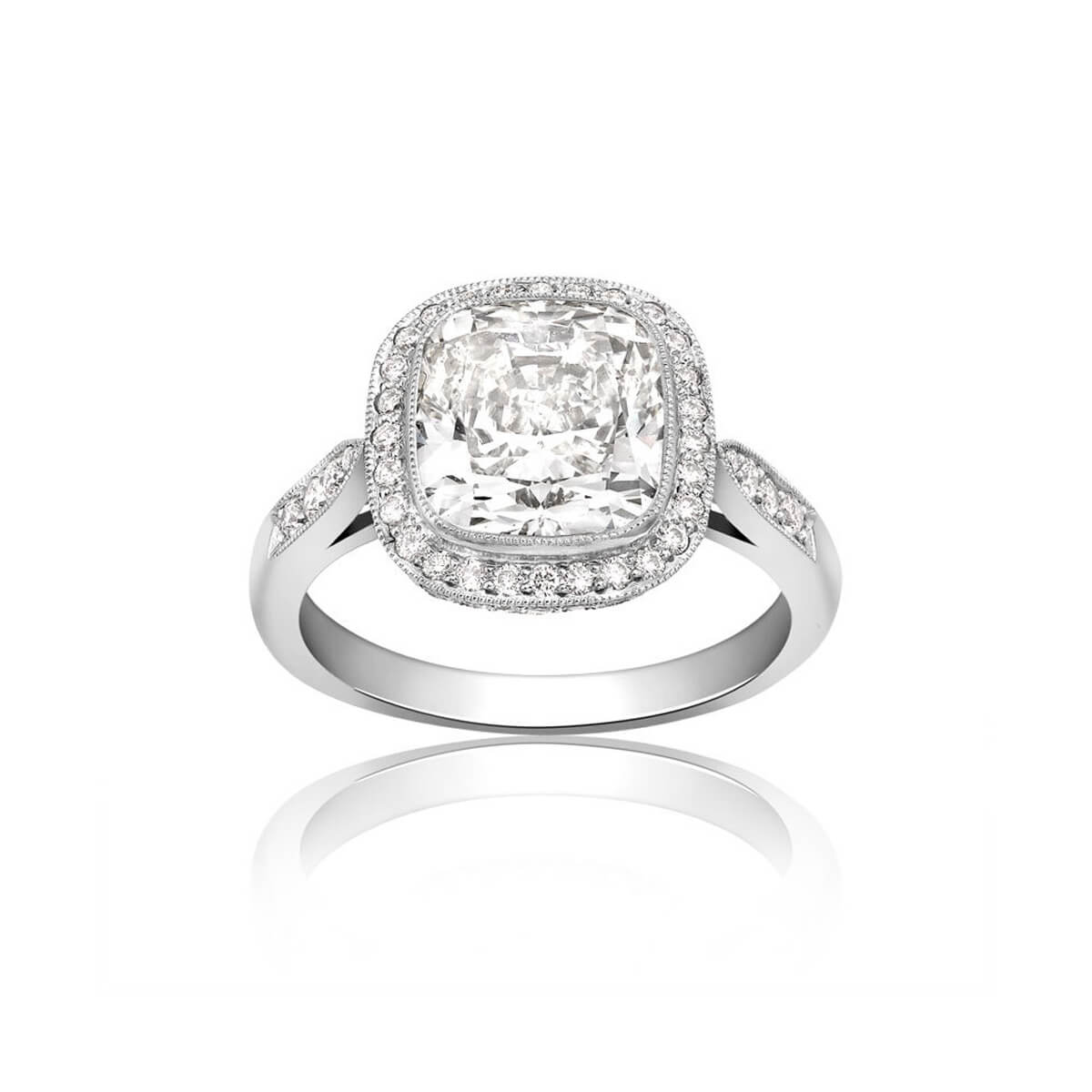 Cushion Cut Diamond Cluster Ring - Cry For The Moon