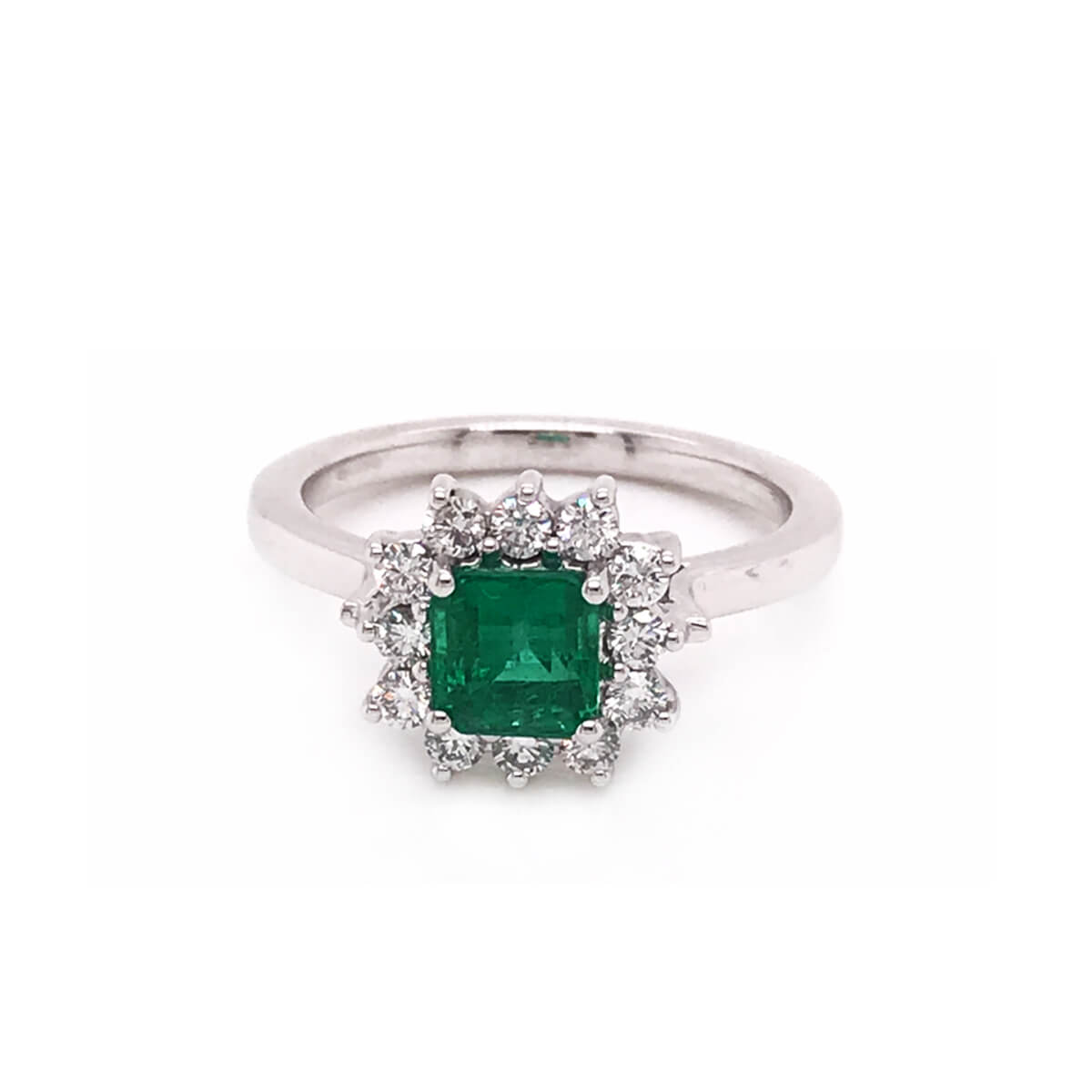 Emerald & Diamond Cluster Ring - Cry For The Moon