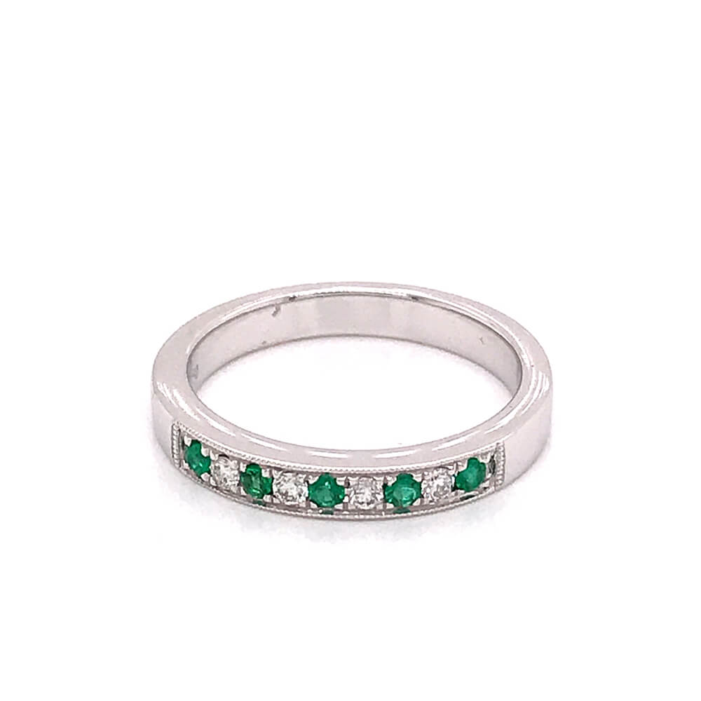Emerald & Diamond Half Eternity Ring - Cry For The Moon