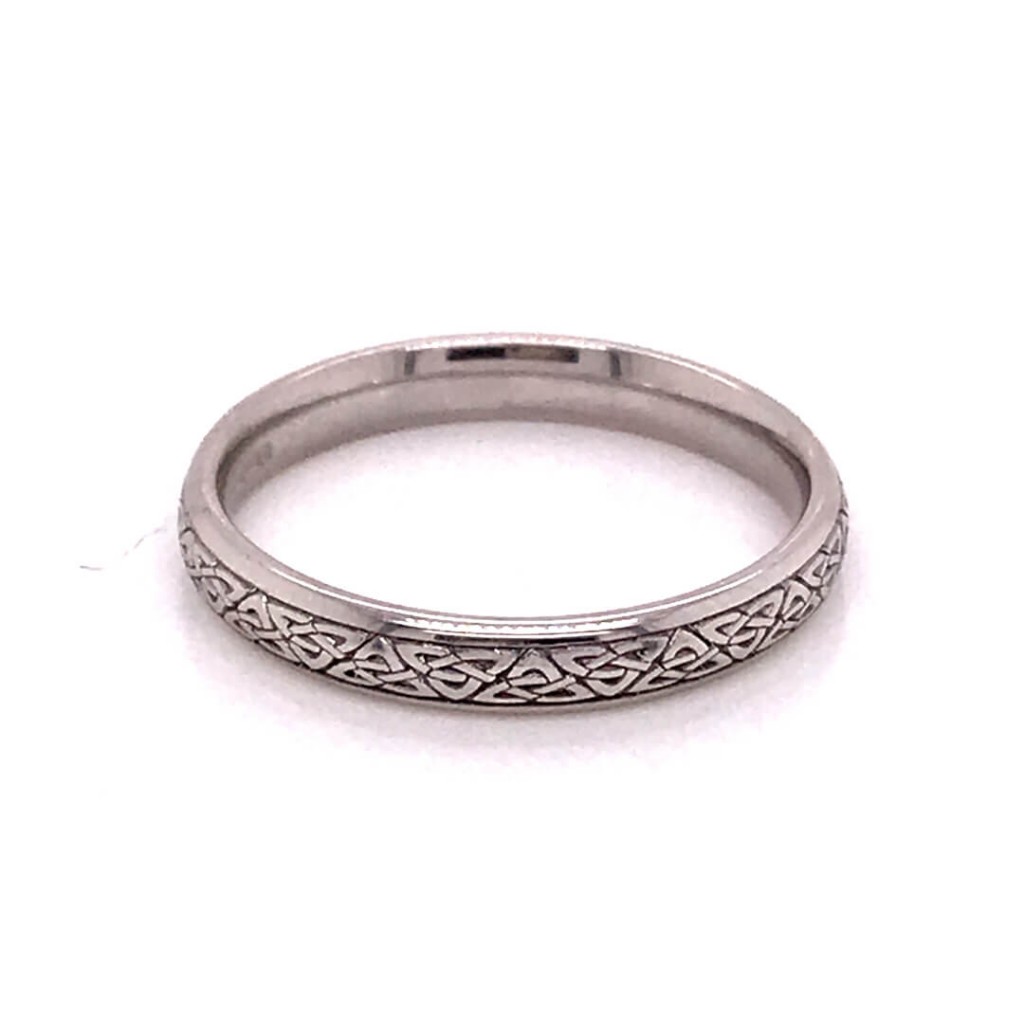 18ct White Gold Celtic Design Wedding Ring | Cry For The Moon