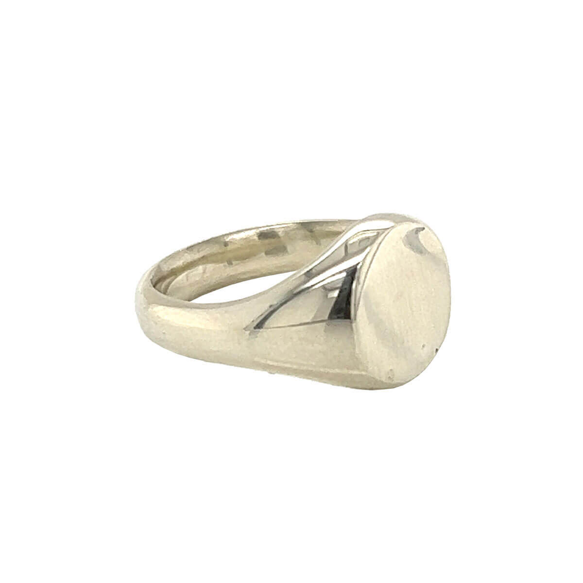 9ct White Gold Oval Oxford Signet Ring | Cry For The Moon