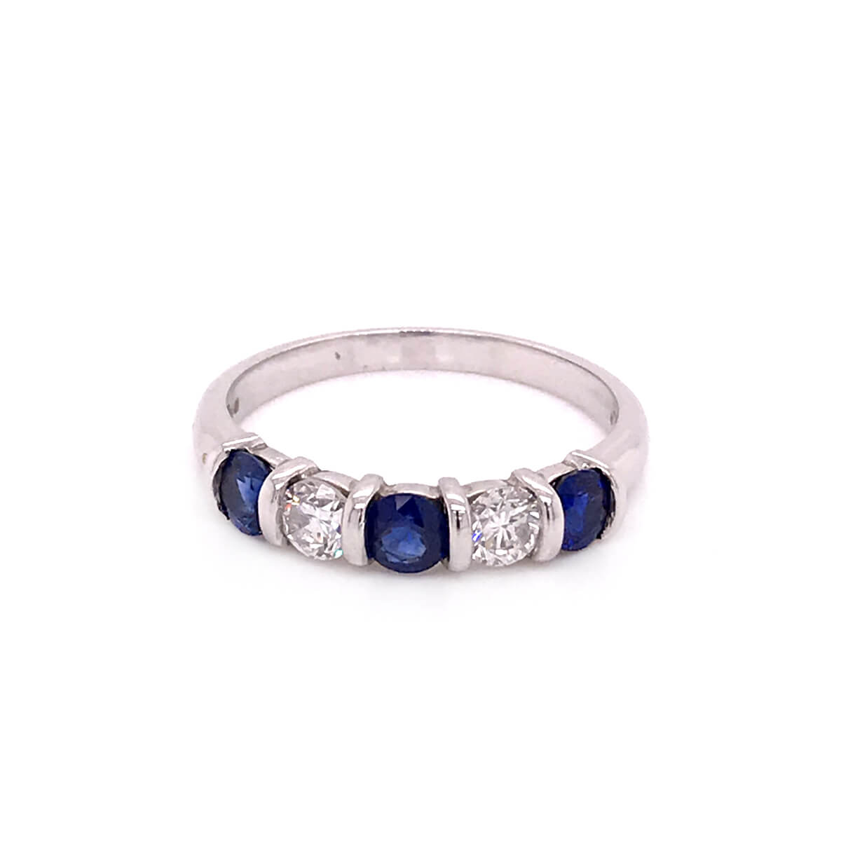 Sapphire and Diamond Bar Set Ring - Cry For The Moon