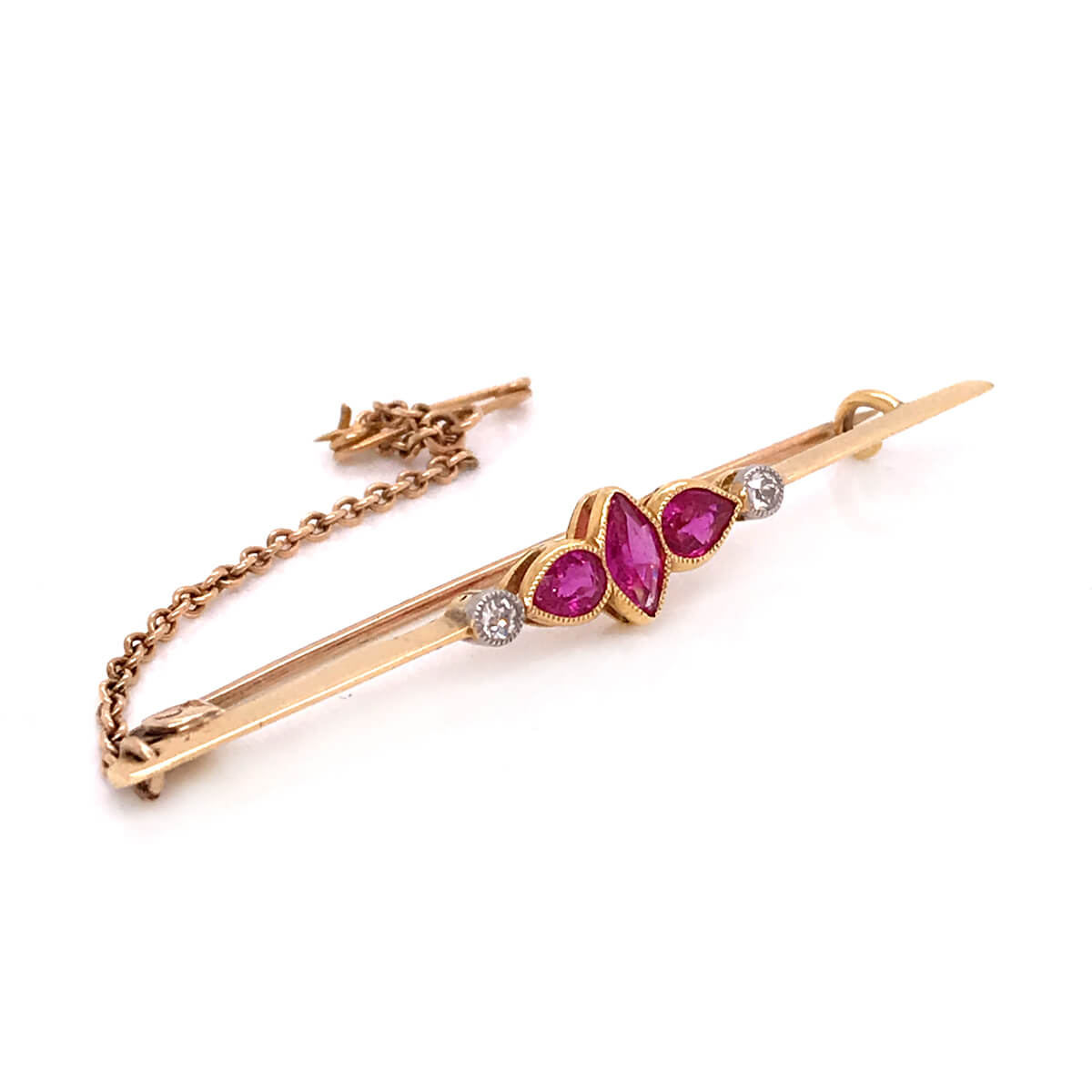 Ruby & Diamond Bar Brooch | Cry For The Moon