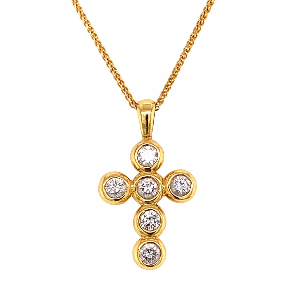 0.50ct Round Brilliant Cut Diamond Set Cross Pendent | Cry For The Moon
