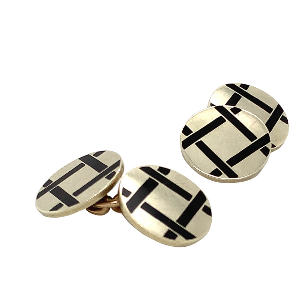 9ct Yellow Gold Antique Round Chain Link Cufflinks | Cry For The Moon