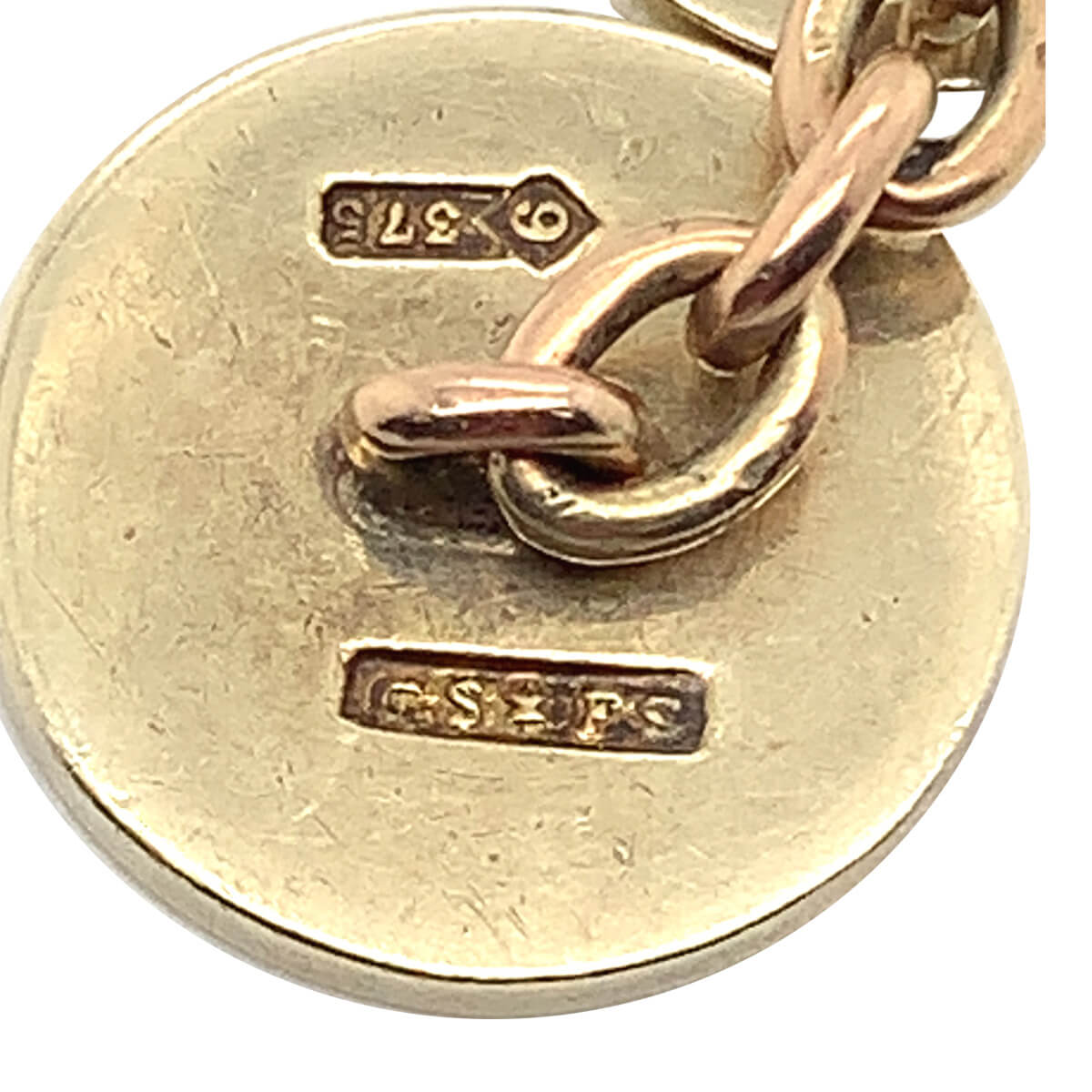 9ct Yellow Gold Antique Round Chain Link Cufflinks | Cry For The Moon