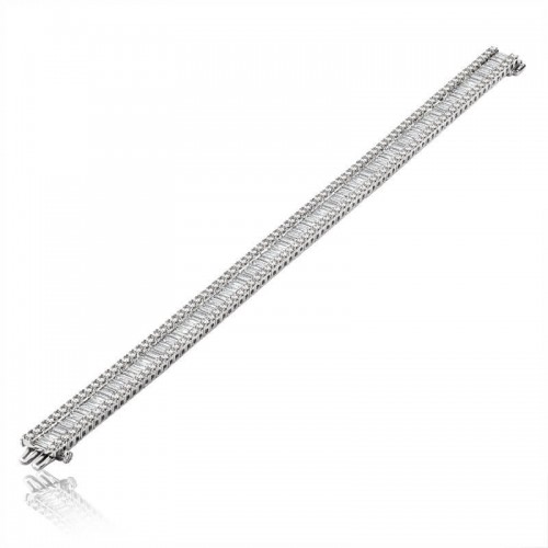 10.80ct Baguette & Round Brilliant Cut Diamond Bridge Bracelet | Cry ...